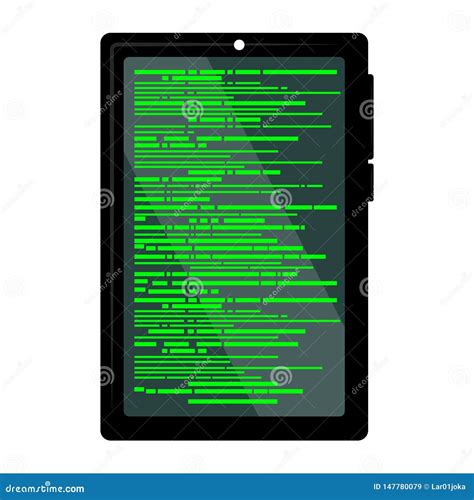 Programming Code On A Tablet Screen Stock Vector Illustration Of Symbol Tablet