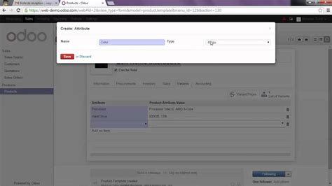 E Commerce Set Product Attributes And Manage Variants In Odoo Youtube