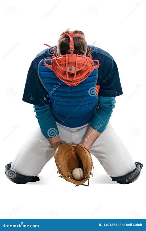 Baseball Spieler Fing Einen Ball Stockfoto Bild Von Spiel Liebhaberei 140136522
