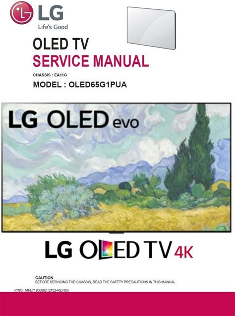 Lg Oled65g1pua 4k Smart Oled Tv Service Manual Tv Services Manual