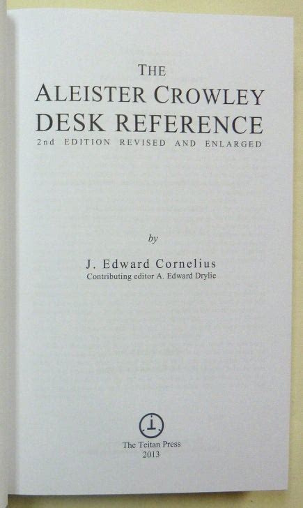 the aleister crowley desk reference 2nd edition revised and enlarged j