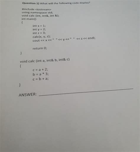 solved question 1 ﻿what will the following code