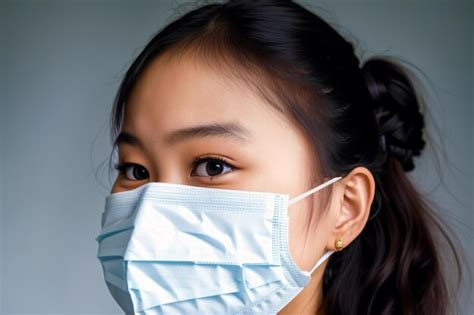 Premium Ai Image An Asian Woman Wearing Protective Mask Covid 19