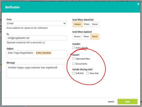 how do i attach uploaded files to email notifications from cognito