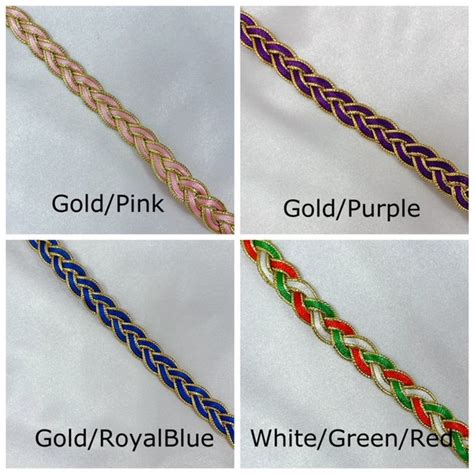 12 Inches Wide Braided Polyester Trim By Yard In 15 Colors Etsy