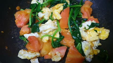 당요가 있는 분이나 혼밥 브런치로도 좋은 시금치 토마토 계란 스크램블