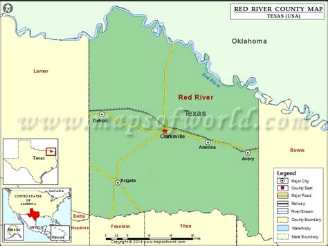 Red River County Map Texas