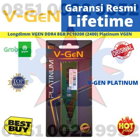 Promo Ram V Gen Ddr4 8gb Pc19200 Platinum Vgen Ram Pc Komputer Desktop Diskon 23 Di Seller