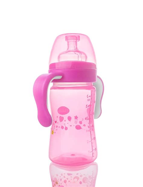 Bubbles Classic Feeding Bottle With Hand 180ml Pink Bumbletoys