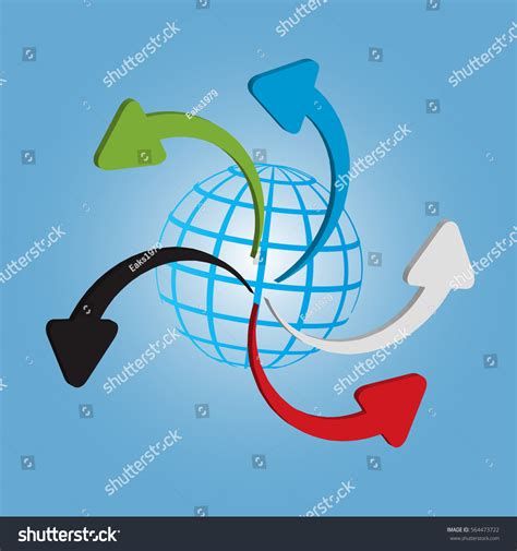 Globe Icon Arrows Sign Colorful D Stock Vector Royalty Free Shutterstock