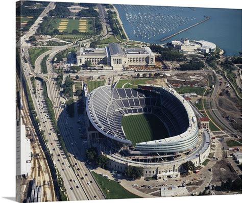 Aerial View Of A Stadium Soldier Field Chicago Illinois Great Big