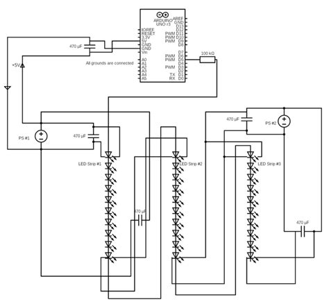3 Strips Ws2812b Leds Not Always Firing Leds And Multiplexing