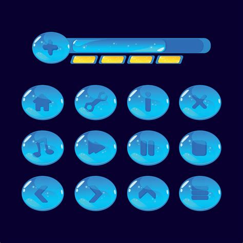 Buttons Set Vector GUI Asset Collection For Game And App UI Kit Asset D Graphic Content