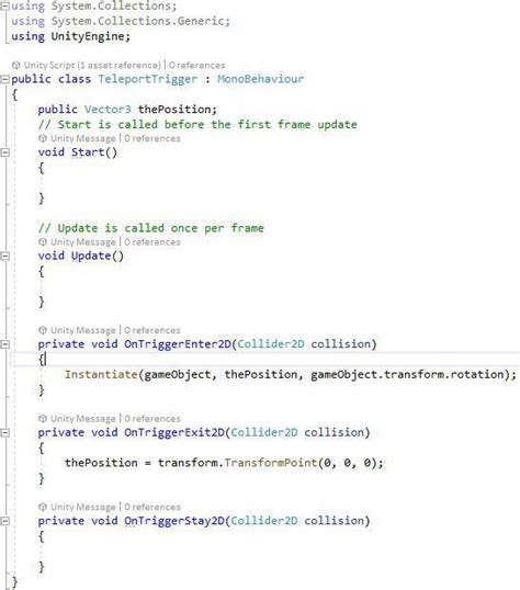 help with teleportation r unity tutorials