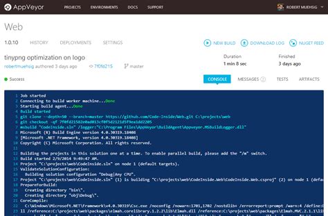 Code Inside Blog Appveyor Continuous Integration And Deployment For