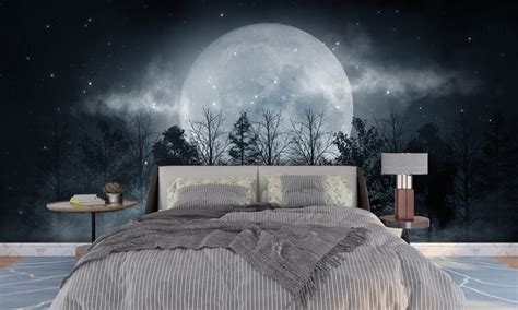 Bedroom Wallpaper Of Moon In The Sky Magicdecor®