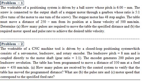 Solved Problem 1 The Worktable Of A Positioning System Is