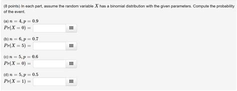 Solved Points In Each Part Assume The Random Variable X Chegg Com