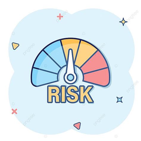 Comic Style Risk Meter Cartoon Icon Choice Rating Speed Vector Choice
