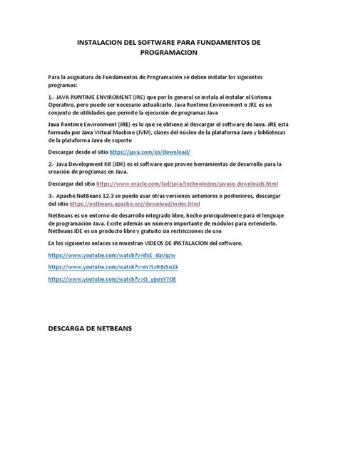 instalacion jdk y netbeans pdf java lenguaje de programación