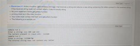 Solved Excercise 1write A Function Getlettersstring