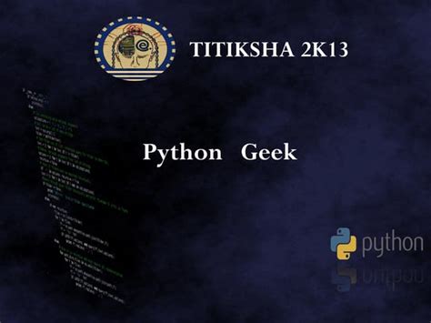 Python Geek Event Description Ppt