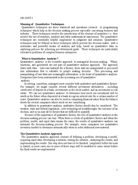 Unit 1 Or Pdf Linear Programming Mathematical Optimization