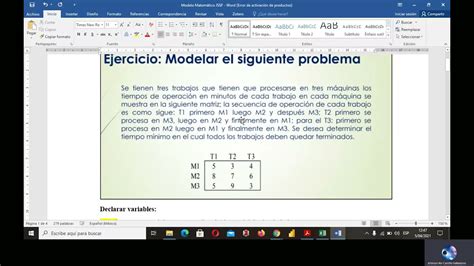PE Modelado Matemático de la base del Algoritmo Genético del Job Shop Scheduling Problem JSSP