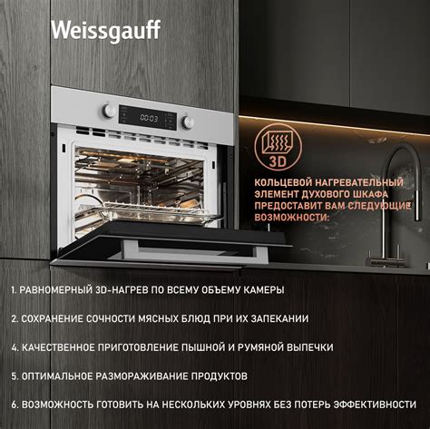 Встраиваемый компактный духовой шкаф с СВЧ Weissgauff OE 449 PDX купить ...
