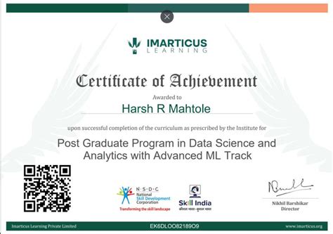 Graduated From Data Analytics And Machine Learning Program Harsh Mahtole Posted On The Topic