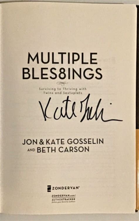 Kate Gosselin Multiple Blessings Autograph Signed 1st Edition Book Ebay