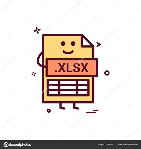 Computer Xlsx Dateiformat Typ Icon Vektor Design Stock Vektorgrafik Von