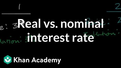 Real Vs Nominal Interest Rate Banking Financial Literacy Khan Academy