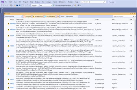 Compiling Ended With Error In Project SketcherGui Issue Realthunder FreeCAD Assembly