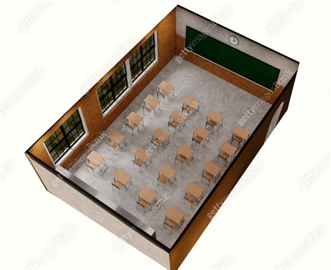 New Normal Classroom And Spacing Of Tables And Chairs To Prevent The