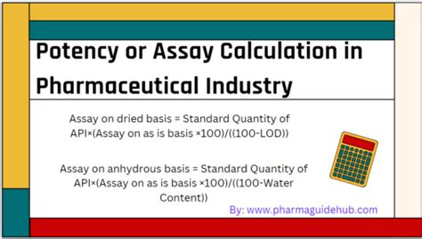 Potency Or Assay Calculation In Pharmaceutical Industry Pharmaguidehub