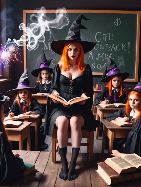 Young Girlsai Art Prompt Expansion At Witchcraft School Learning From A