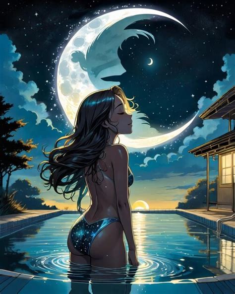 Premium Photo A Woman Floating In The Water With Her Hair Blowing In The Wind