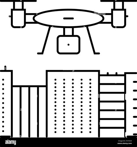 Drone Mapping Line Icon Vector Illustration Stock Vector Image And Art