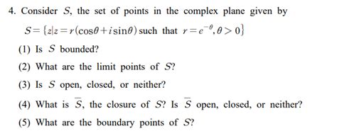 Solved Consider S The Set Of Points In The Complex Plane Chegg