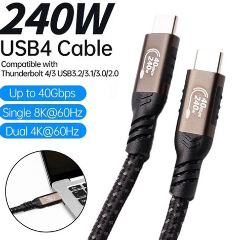 Usb Data Cable Thunderbolt Type C Dual K K Hz Projection Cable Gbps Transmission Pd
