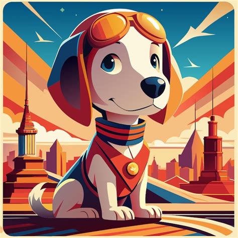 Snoopy Flat Art White Background Vector Illustration Flat 2 Premium Ai Generated Vector