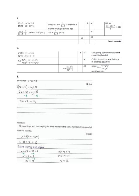 Solution Unit 16 Revision Substitution Algebraic Expressions From