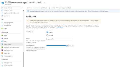 Azure Enable Health Check In A App Service Via Cli Stack Overflow