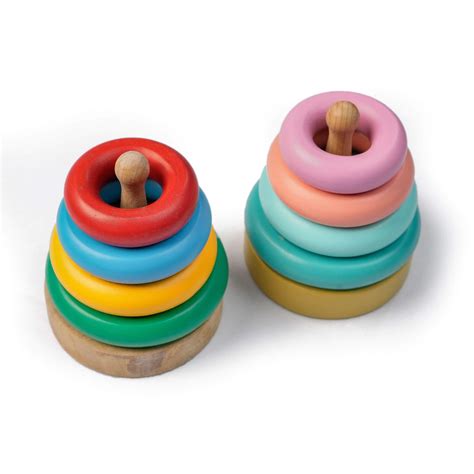 Buy Ring Stacker Pastel Or Rainbow Woodbee Toys