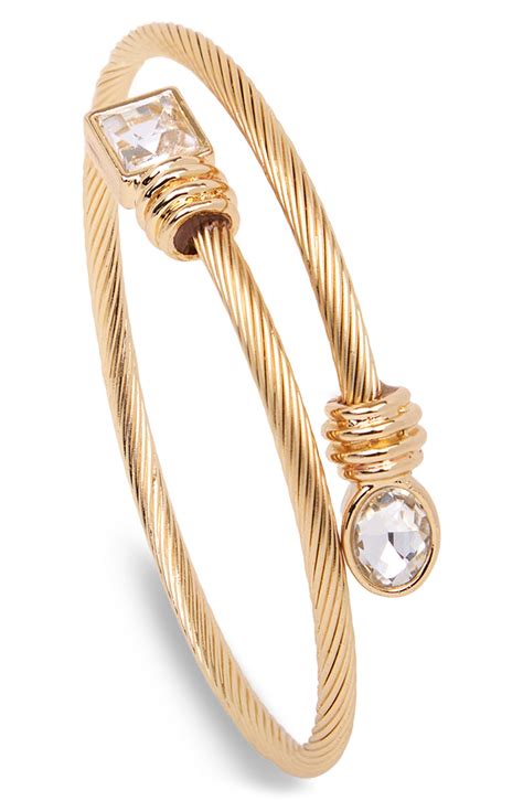 Saachi Golden Twist Stone Cuff Bracelet Nordstromrack