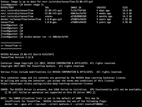 centos7系统nvidia docker容器基于tensorflow2 12测试gpu