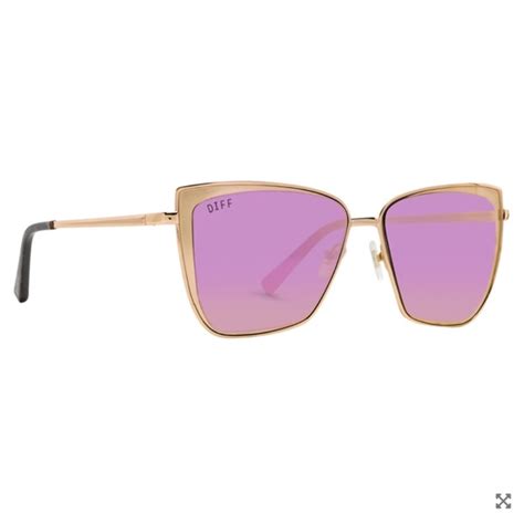 Diff Eyewear Accessories Diff Grace Sunglasses Gold Pink Mirror Lens Poshmark