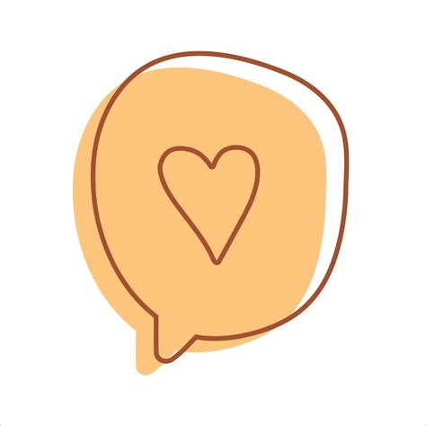 Premium Vector Speech Bubble With Heart Drawing