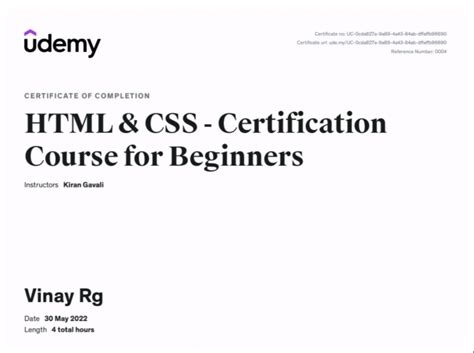 udemy webdevelopment html css vinay rg